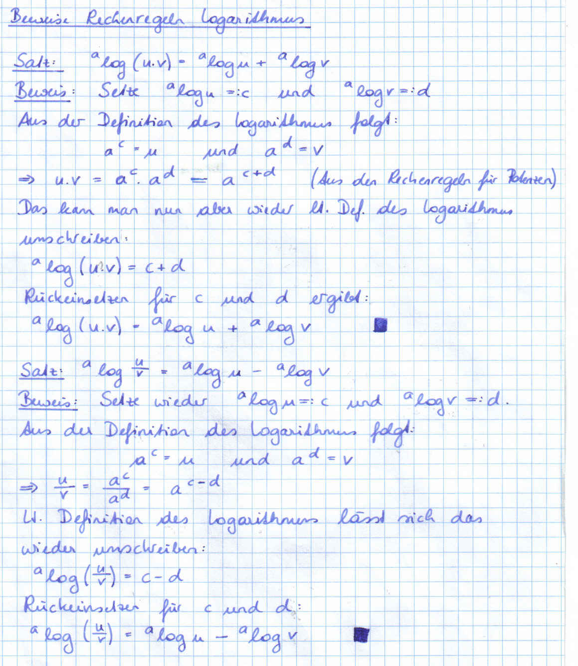 H rsaal Potenzen Wurzeln Logarithmen Lernpfad